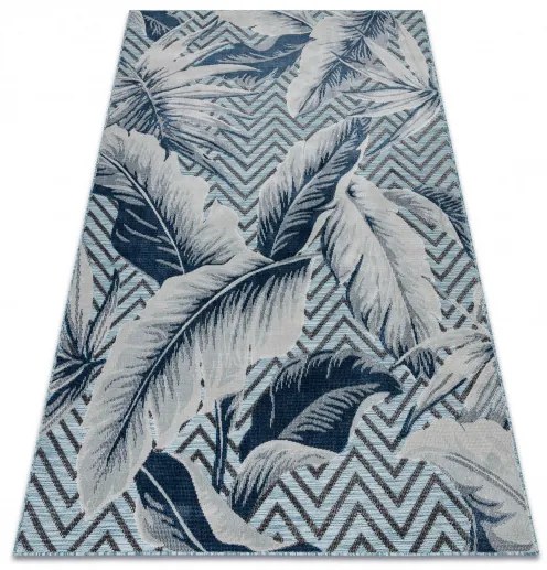 Dywany Łuszczów, Kusový koberec Botanic 65242 Feathers aqua – na ven i na doma, 117x170, modrá, chodba / předsíň