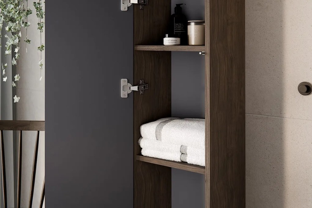 Koupelnová sestava Villa s deskou a skříňkami 80 cm ořech