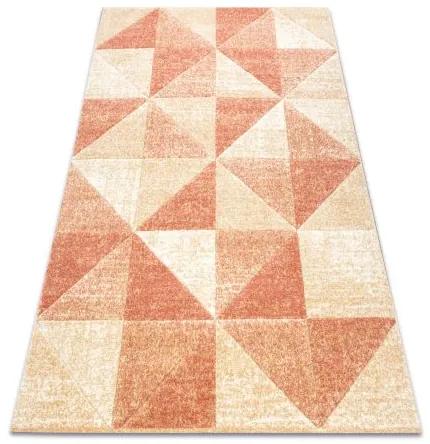 koberec FEEL 5672/17911 Trojúhelníky béžový/terakota velikost 140x190 cm | krásné koberce cz