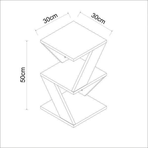 Odkládací stolek ALBENI 50x30 cm hnědá