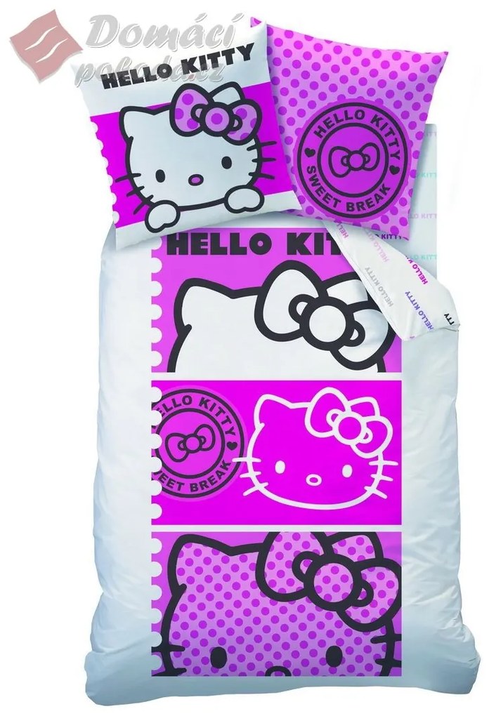 CTI Povlečení Hello Kitty Eva Pink  - 140x200, 63x63 cm + polštář 60x60 cm ZDARMA