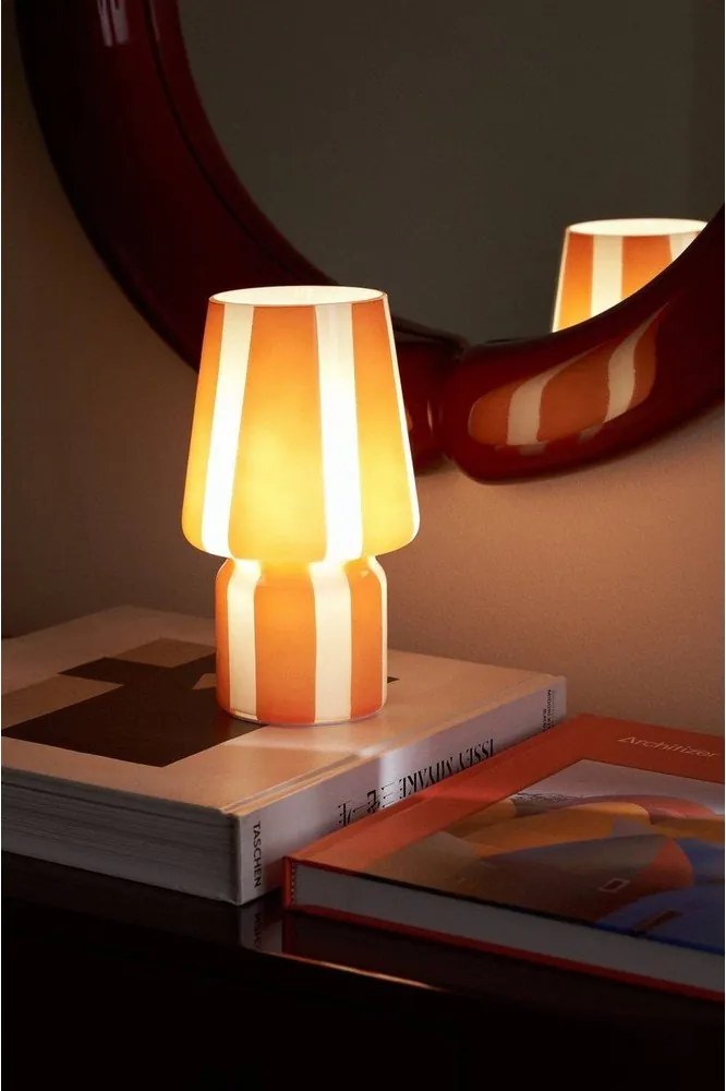 Červená/bílá skleněná stolní lampa (výška 21,5 cm) Carlo – Ellos Home
