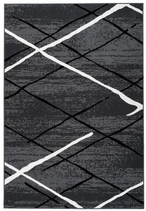 Kusový koberec Vancouver 110 Anthrazit / černá / bílá  160 x 230 cm