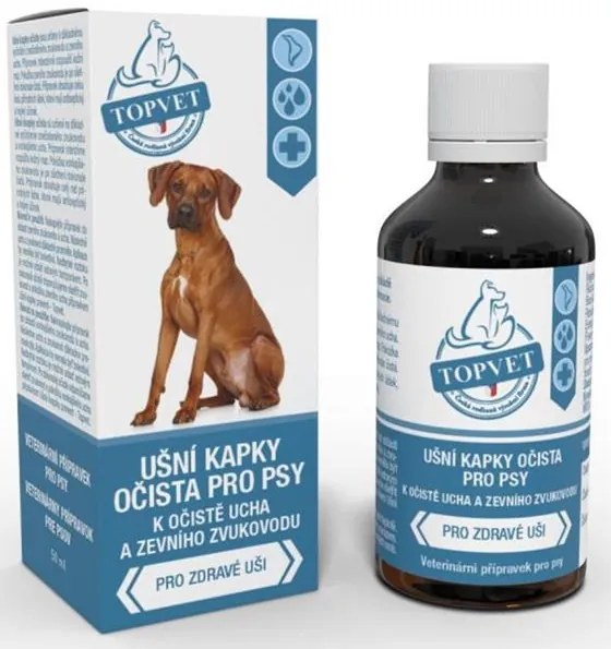 Ušní kapky očista pro psy 50 ml Topvet