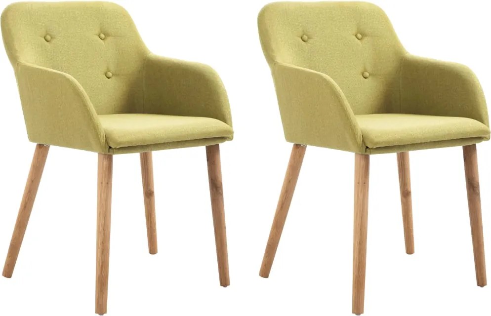 Jídelní židle Rincon - 2 ks - textil | zelené