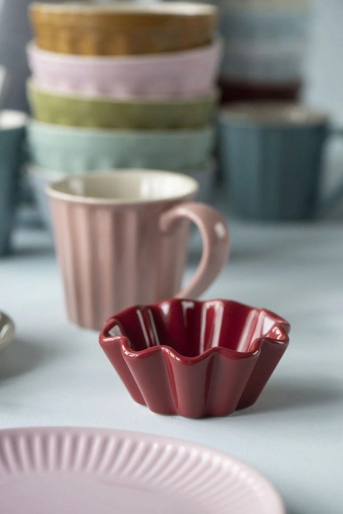 IB LAURSEN Keramická forma na muffiny Mynte Strawberry, červená barva, keramika