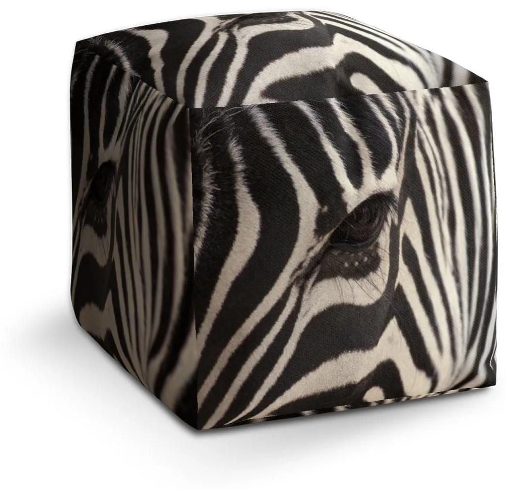 Sablio Taburet Cube Detail zebra: 40x40x40 cm