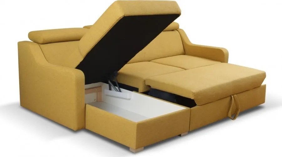 Casarredo - Komfort nábytek Rohová sedací souprava KELINA, rozkládací s úložným prostorem, výběr látek | potah: solar 01,Vyberte si potah u korpusu a boků:: solar 01