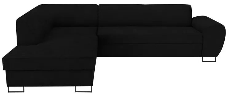 Černá rohová rozkládací pohovka s úložným prostorem Kooko Home XL Left Corner Sofa Piano
