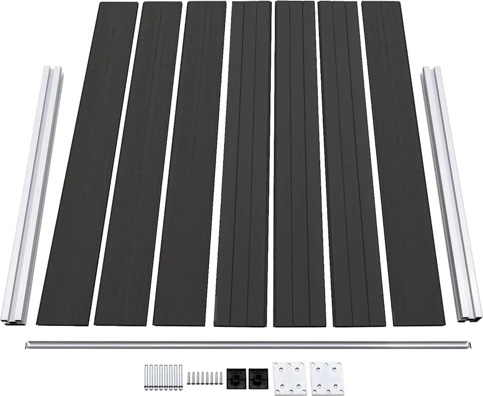 Plotový dílec WPC 180 x 146 cm černý 148984