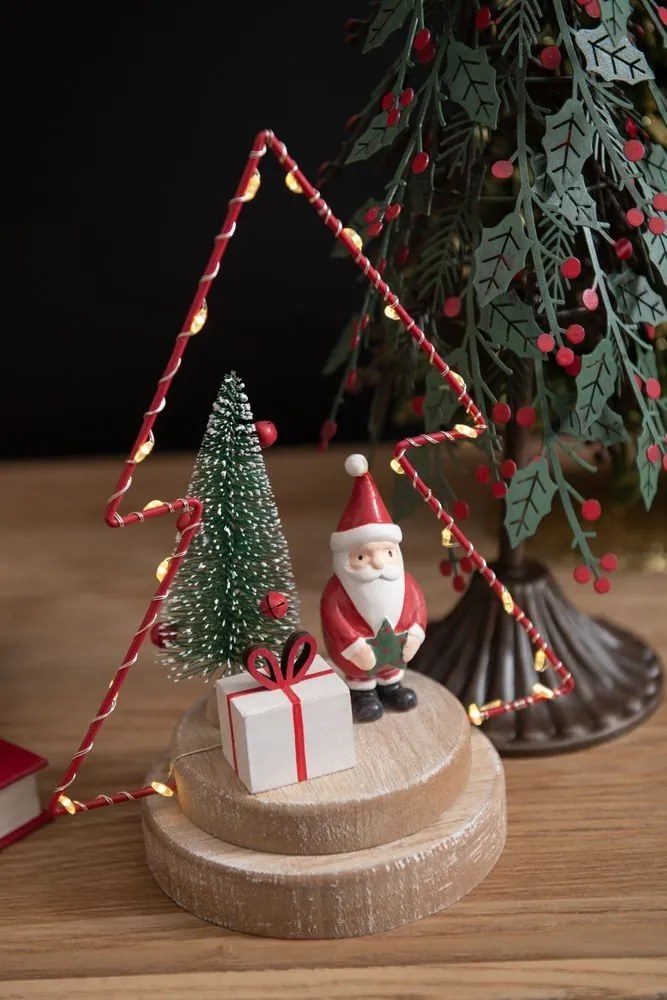Set 2ks dekorace Santa a sněhulák ve svítícím led stromku - 16*10*21 cm