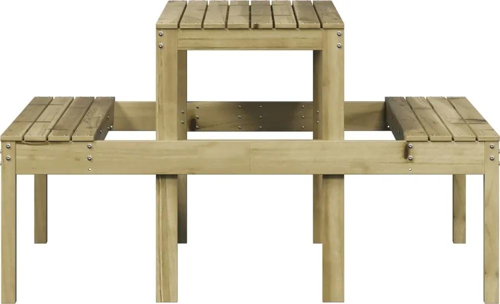 vidaXL Piknikový stůl 110 x 134 x 75 cm masivní borové dřevo [832561] Barva: Přírodní borovice