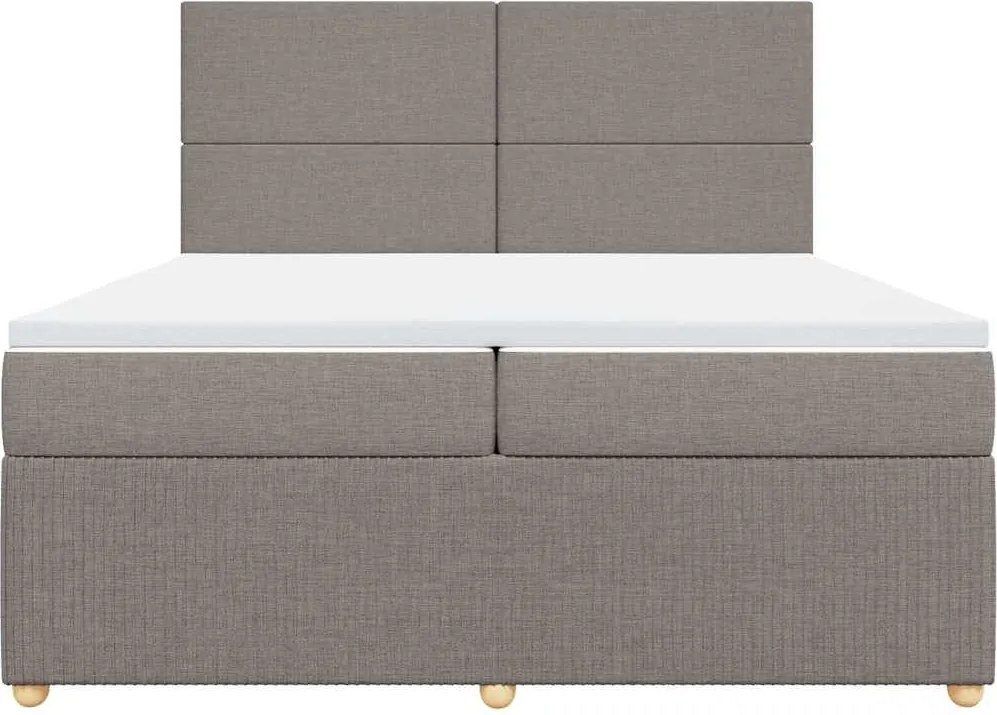 Box spring postel s matrací taupe 200x200 cm textil 3294460
