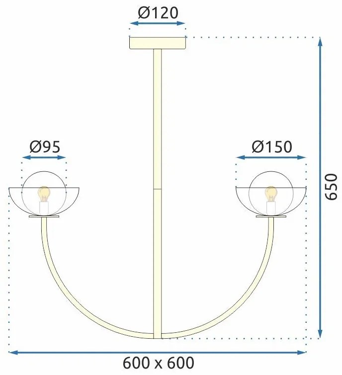 Toolight Toolight, stropní svítidlo 4xG9 APP1200-CP, zlatá-bílá, OSW-04590