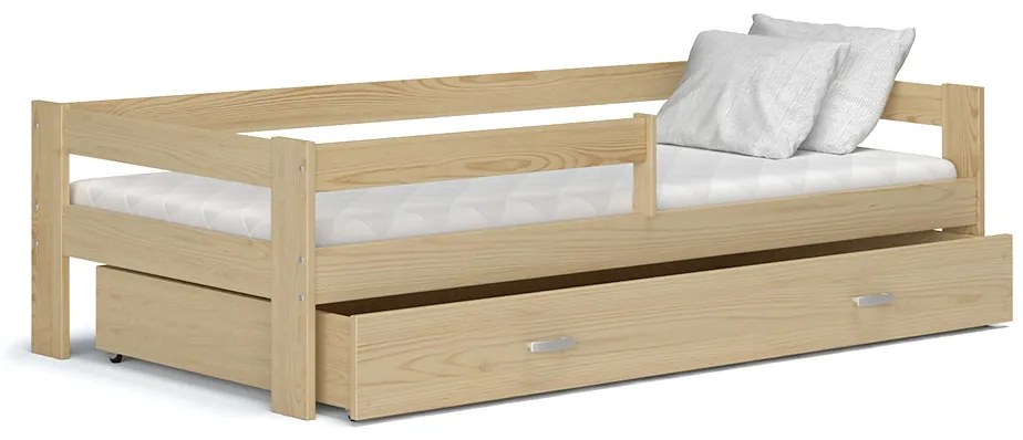 MAXMAX Dětská postel se šuplíkem HUGO V - 160x80 cm - dekor borovice