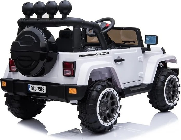 LEAN CARS Elektrické autíčko Jeep BRD-7588 bílé 4x4