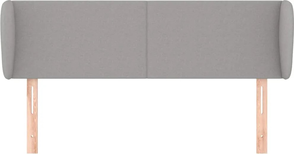 Čelo postele typu ušák světle šedé 147x23x78/88 cm textil 3116862