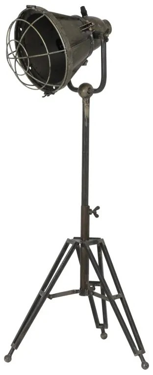 Šedá stolní lampa na trojnožce s bronzovou patinou Damyan - 35*30*77 cm/40W