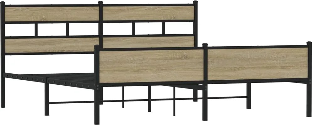 Kovový rám postele bez matrace dub sonoma 193 x 203 cm 3308506
