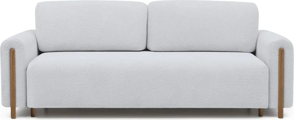 Šedá rozkládací/s úložným prostorem pohovka z textilie bouclé 244 cm Arcadova – ELTAP
