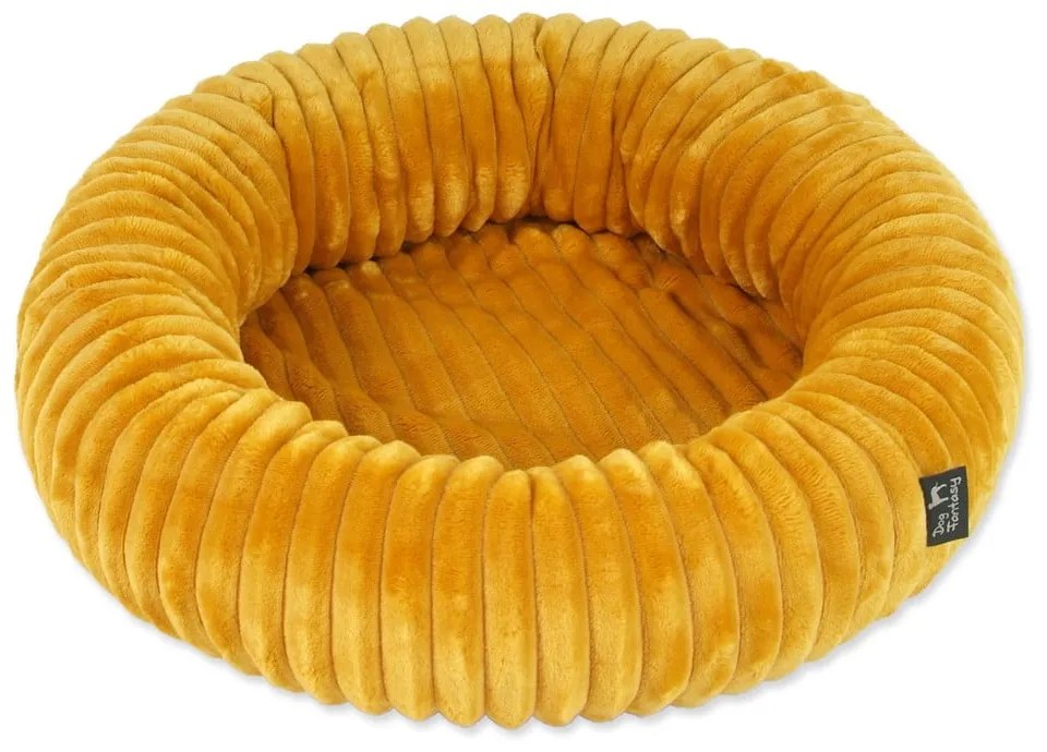 Pelíšek pro psa v hořčicové barvě ø 60 cm Dog Fantasy Stripe – Plaček Pet Products