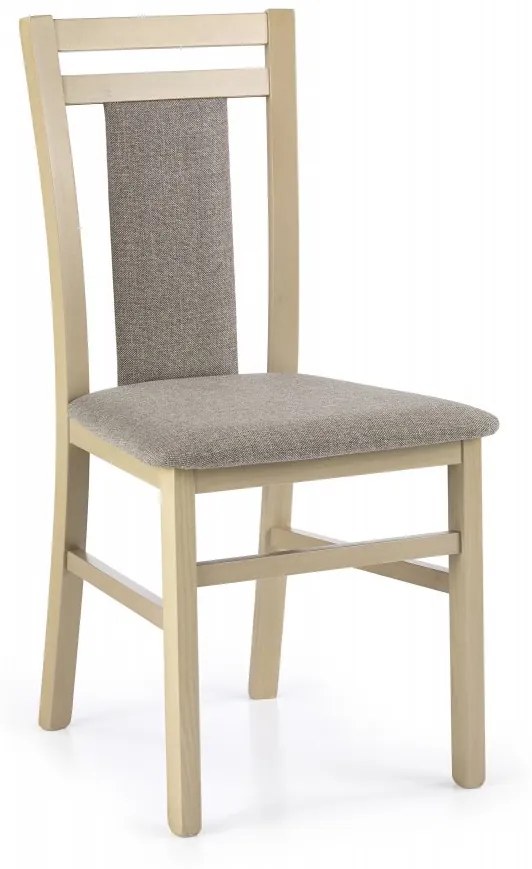 Dřevěná jídelní židle HUBERT 8 – masiv, látka, více barev dub sonoma / šedá