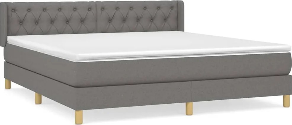 Box spring postel s matrací tmavě šedá 160x200 cm textil 3130522