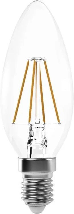 LED filamentová žárovka, tvar Candle, 4W, E14, teplá bílá Emos Z74210