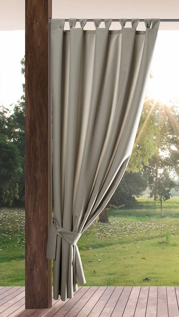 ZAHRADNÍ VODĚODOLNÝ ZÁVĚS NA POUTKÁCH GARDEN 155X260 CM TMAVĚBÉŽOVÁ