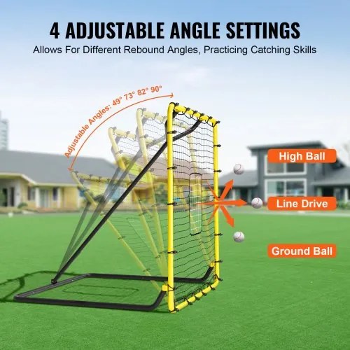 Baseballová a softballová odrazová síť 1,22 × 1,37 m PitchBack Nastavitelné úhly
