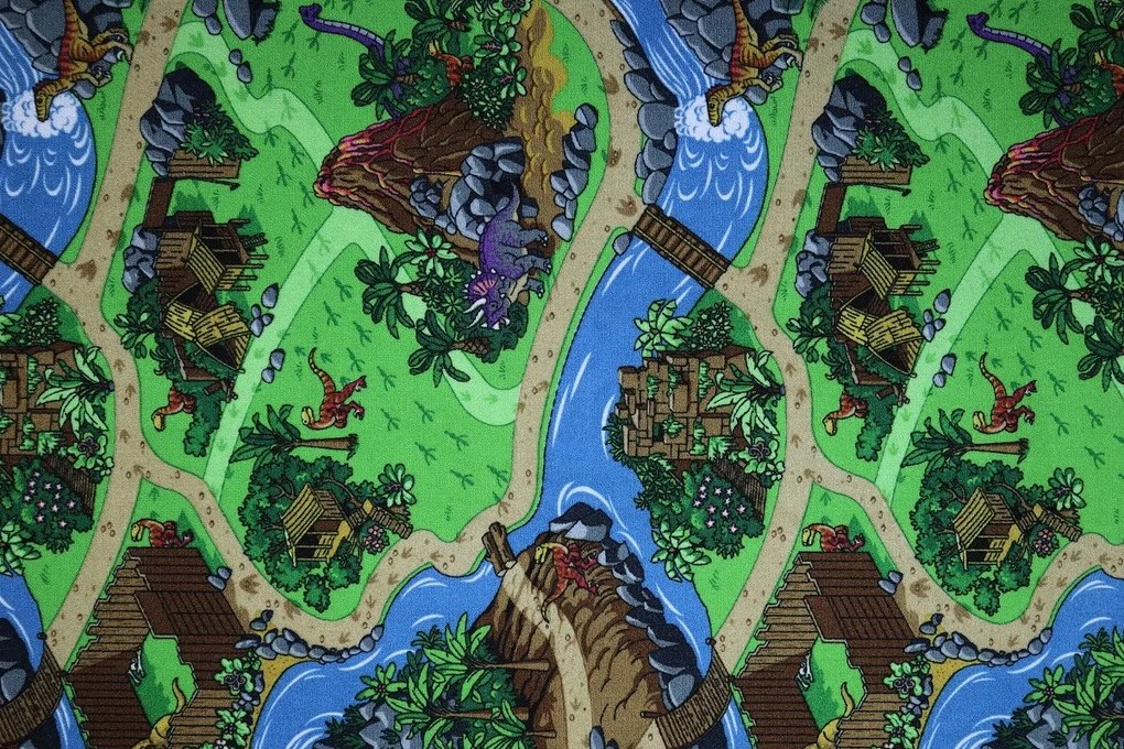 Vopi, Dětský kusový koberec Dino, 133x190, vícebarevná, dětský pokoj