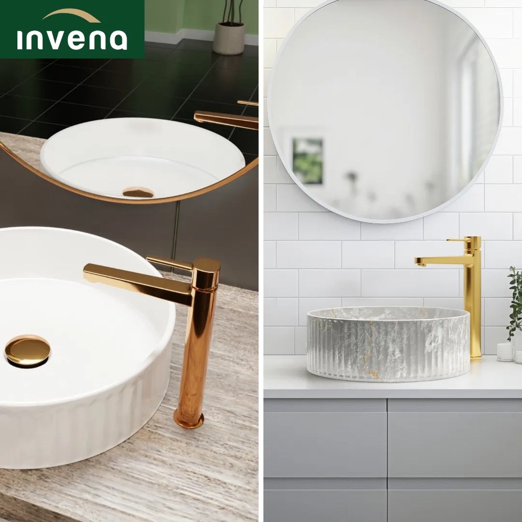 Invena Trend, vysoká umyvadlová baterie h-286, měděná matná, INV-BU-02-W14-V