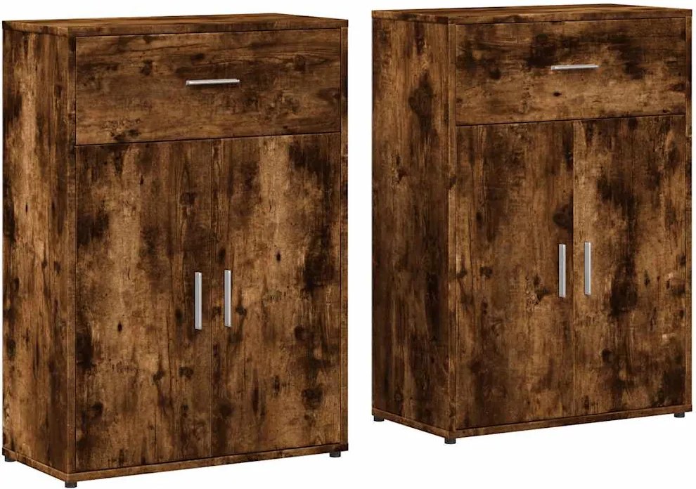 Příborníky 2 ks kouřový dub 60 x 30 x 84 cm kompozitní dřevo 3276599