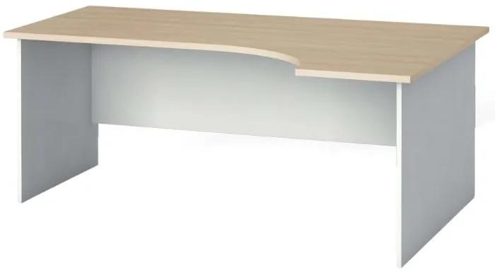 B2B Partner Rohový kancelářský pracovní stůl PRIMO FLEXI, 180 x 120 cm, bílá/dub přírodní, pravý