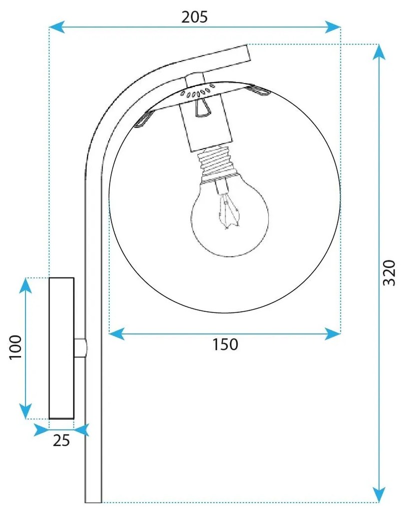 Toolight Nástěnné moderní osvětlení Modern G104-1W zlaté