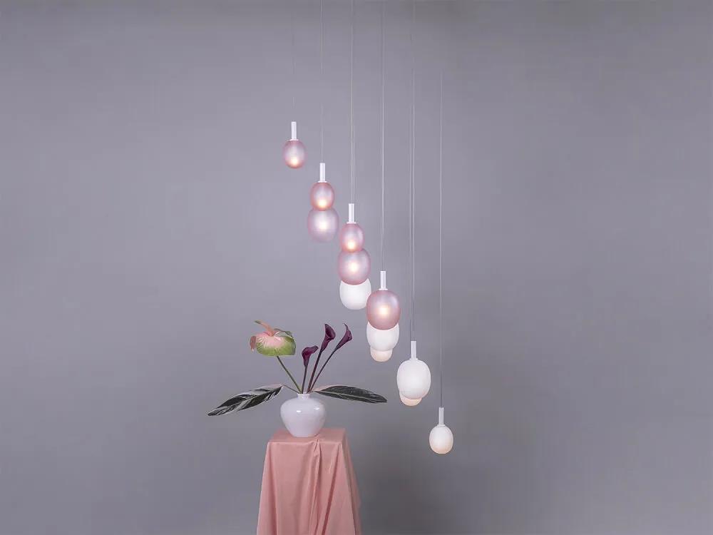 Brokis Ivy Single skleněné závěsné svítidlo Barva: Růžová, Velikost: Ø 102 mm, Barva kování: Antracit