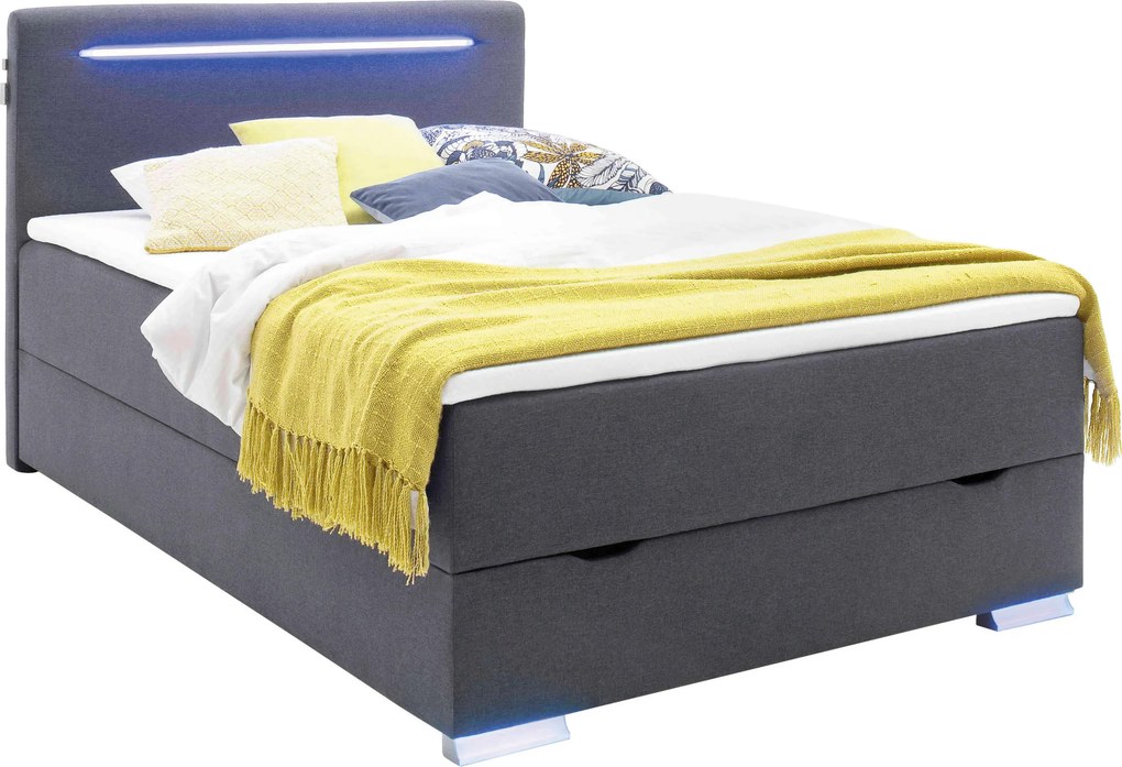 XXXLutz POSTEL BOXSPRING, 140/200 cm, antracitová Boxxx - Postele s úložným prostorem - 000101024602