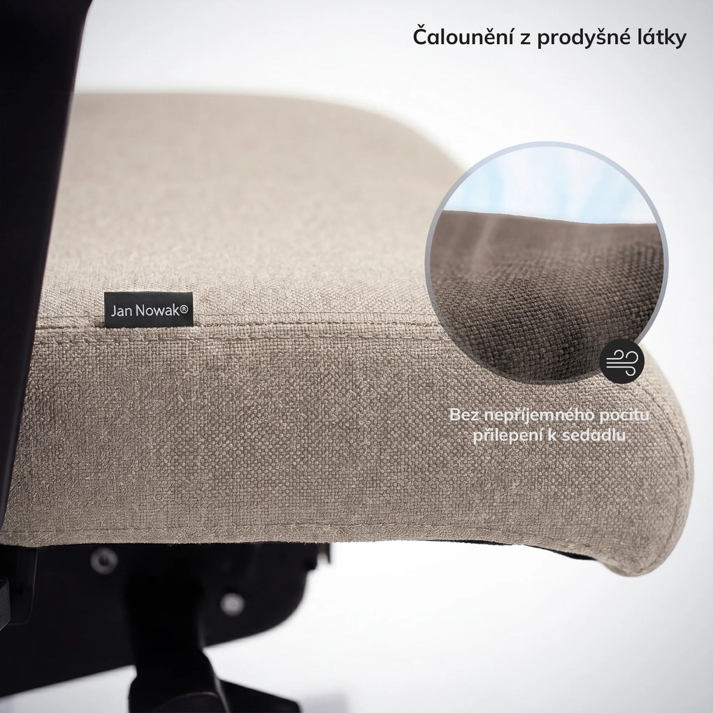 Ergonomická otočná kancelářská židle, světle béžová: VECTOR