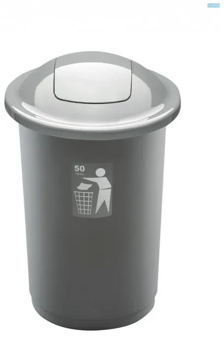 PLAFOR - Koš odpadkový ke třídění odpadu 50l stříbrný
