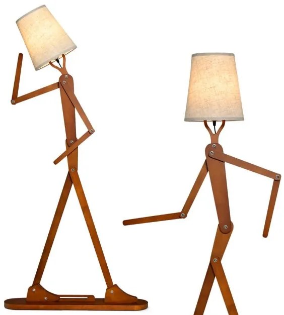 Stojací lampa dřevěný panák, 160 cm EU10099DE