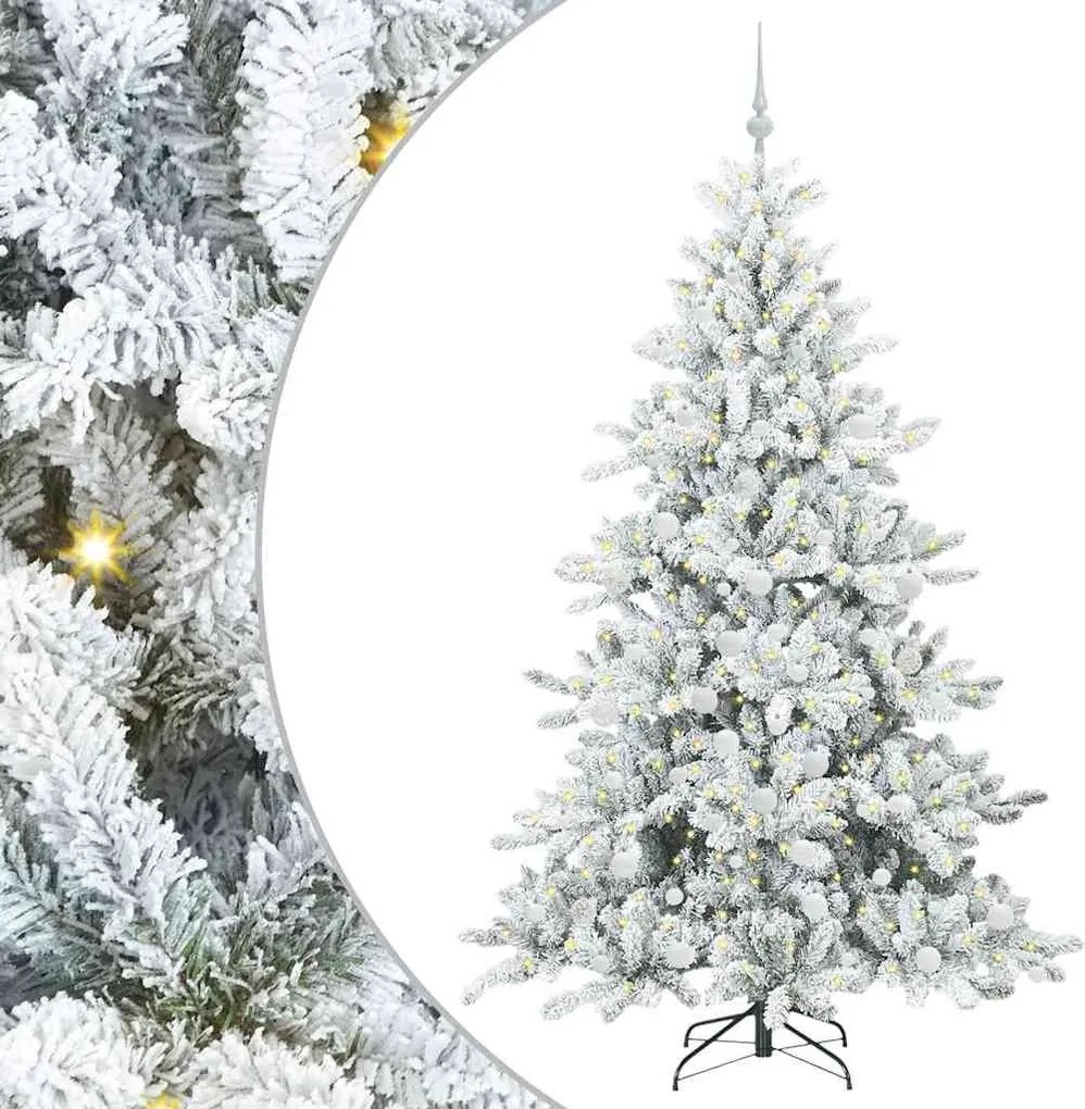 Umělý Skládací Vánoční Strom s stojanem Bílá 180 cm PVC a ocel 3397721