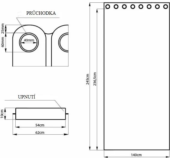 Závěs AmeliaHome Velvet s průchodkami 140x245 cm - výběr z 14 provedení