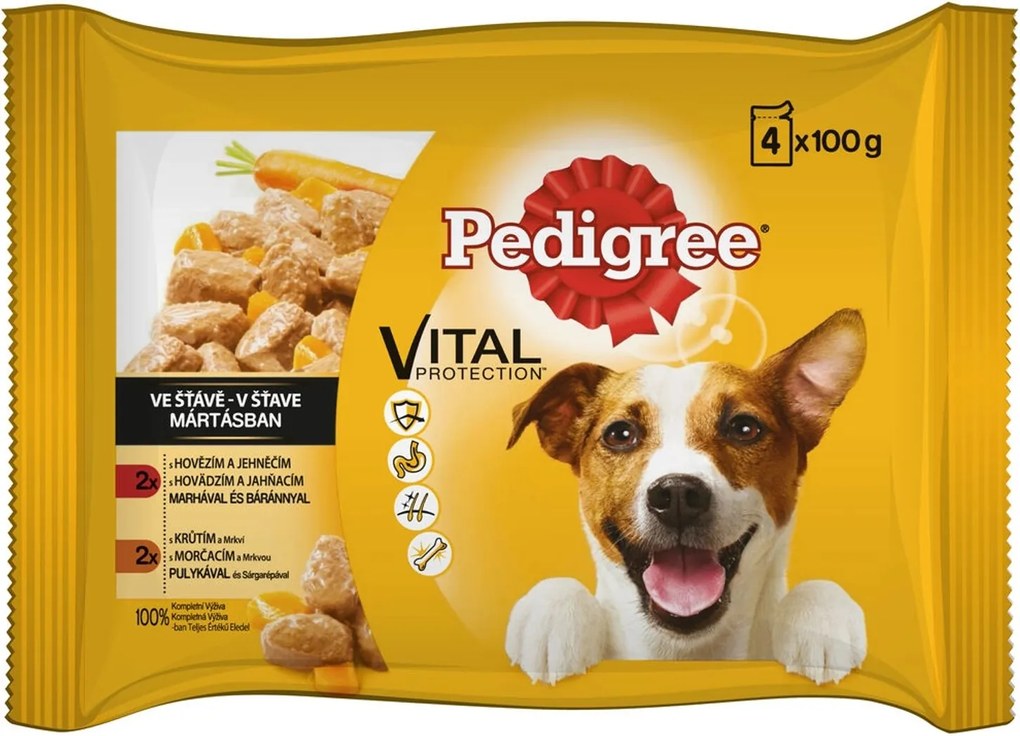 Pedigree Kapsičky pro psy Vital Protection hovězí a krůtí ve šťávě 4 x 100 g