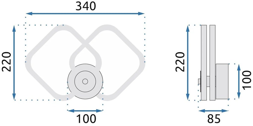 Toolight, LED nástěnné svítidlo 14W APP1045-W, zlatá, OSW-03951