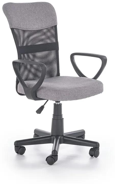 Halmar Dětská síťovaná židle Timmy, šedá/černá