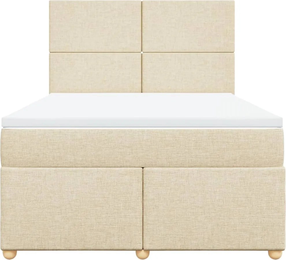 Box spring postel s matrací krémová 140x200 cm textil 3293601