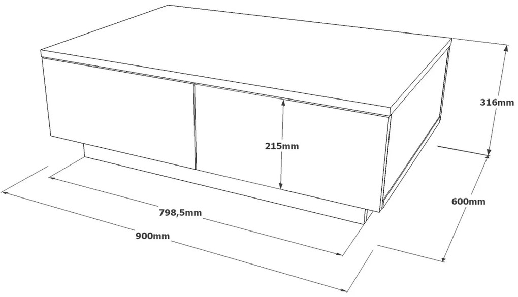 Designový konferenční stolek Reyhan 90 cm antracitový