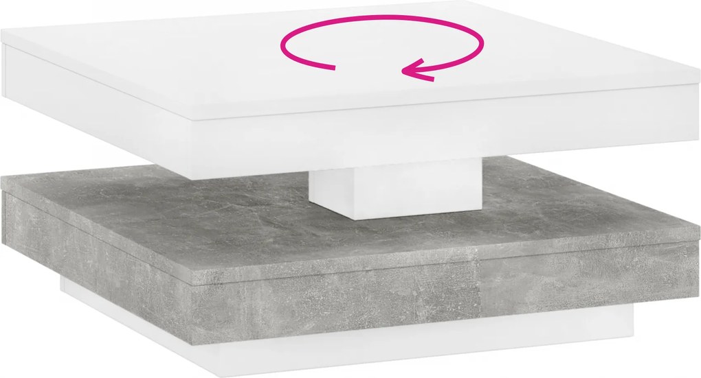Konferenční stolek, bílá/ beton, MANDY