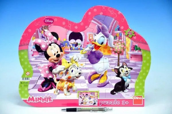 Minnie a mazlíčci Puzzle deskové kontura 32dílků