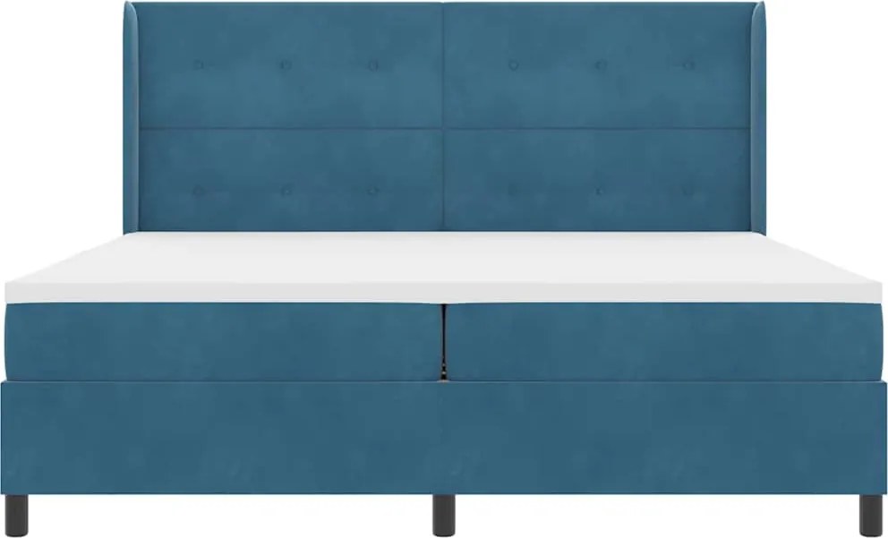 Postel s boxspringem s čelo Modrá 100 x 200 cm samet 3342030